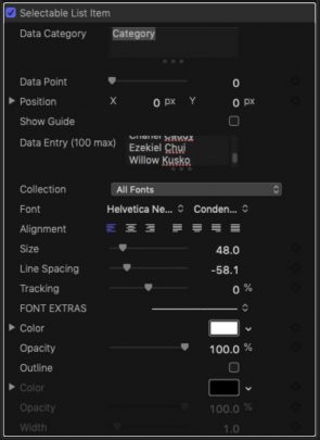 Selectable List Item — FCPXTemplates
